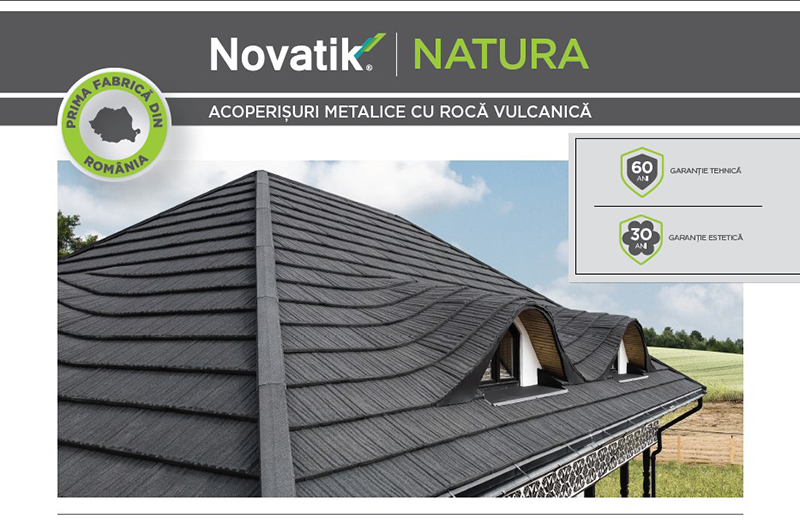 Acoperișuri Metalice cu Rocă Vulcanică | Novatik NATURA